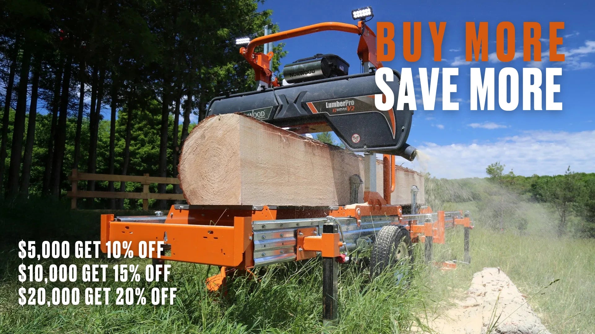 LumberPro HD36V2 Portable Sawmill for Precision Cutting | Norwood Sawmills